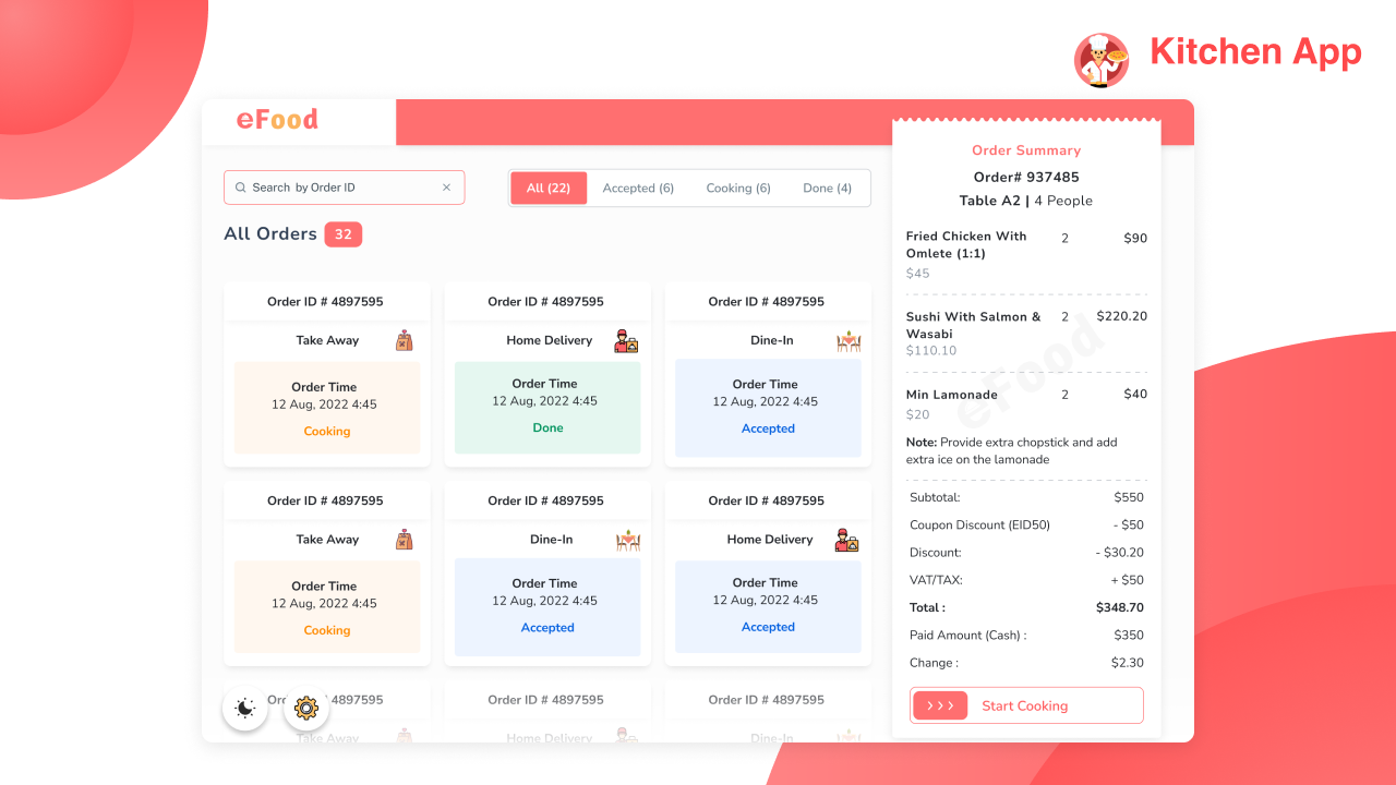 eFood - Kitchen/Chef App by sixamtech | CodeCanyon